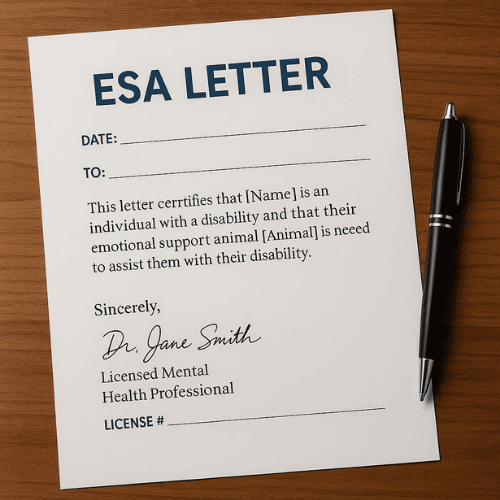 Online ESA Letter for Emotional Support